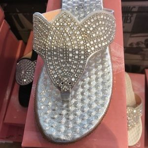 Verano Rio | Shoes | Veranorio Silver Bling Thong Flatform Slide Sandal ...